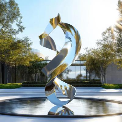 China Custom Garden Abstract Stainless Steel Spiral Sculpture for sale