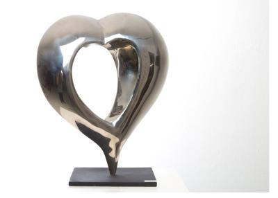 China Heart Shape Polished Stainless Steel Sculpture For Interior Decoration ST078 for sale