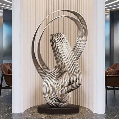 China Abstract Metal Floor Sculpture Modern Indoor Stainless Steel Art Piece for sale