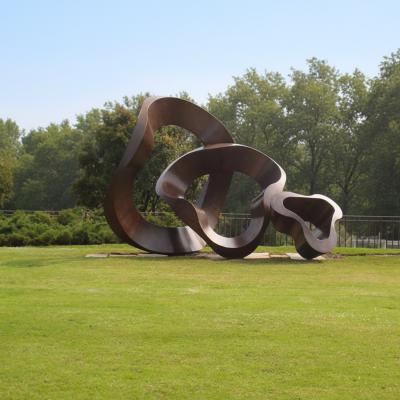 China Large Abstract Metal Garden Landscape Sculpture Corten Steel Art Installation for sale