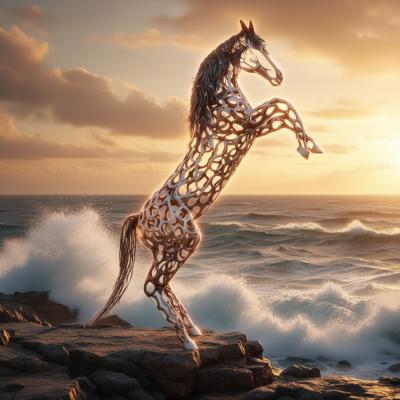 China Custom Abstract Metal Horse Sculpture for Garden – Outdoor Stainless Steel Art Statue for sale