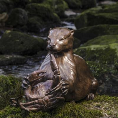 China Animal Custom Metal Bronze Art Decorative Sculpture Otter Steel Statue Garden Landscaping for sale