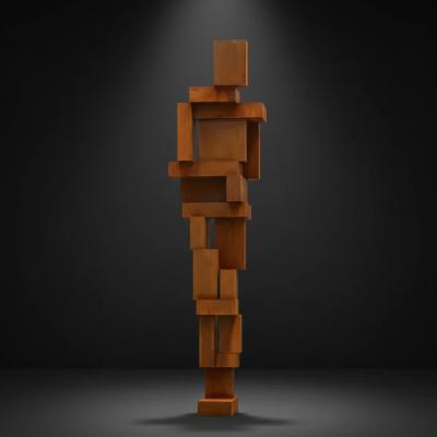 China Weathering Steel Cubist Human Sculpture | Large Metal Statue for Public Art for sale