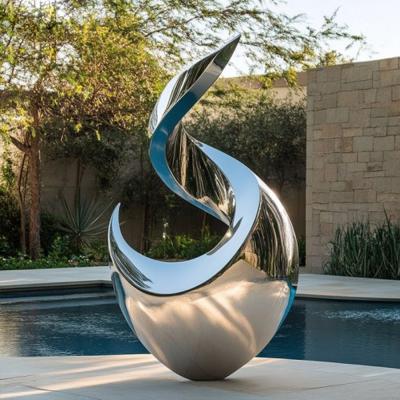 China Villa Decoration Stainless Steel Polished Dancer Sculpture for sale
