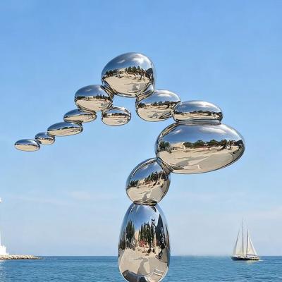 China Luxury Stainless Steel Polished Handmade Outdoor Balance Sculpture for sale