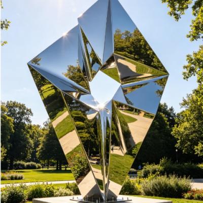 China Original Design Irregular Geometric Modern Art Abstract Decorative Metal Stainless Steel Sculpture Custom Statue Outdoor Metal Sculpture Landscaping for sale