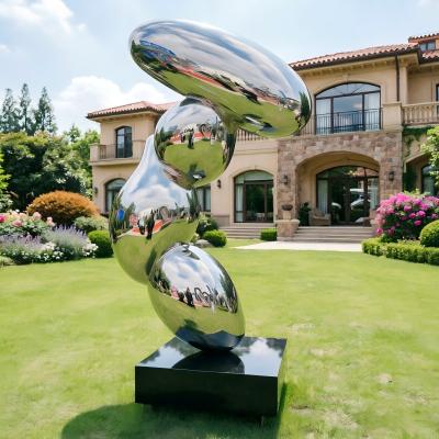 China Contemporary Abstract Sculpture Stainless Steel Polished Metal Art for Villa and Public Square for sale