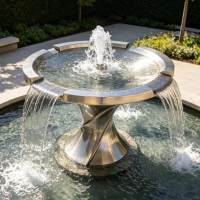 China Stainless Steel Water Feature Customizable Outdoor Garden Fountain Sculpture for Public Spaces and Commercial Landscape Enhancements for sale