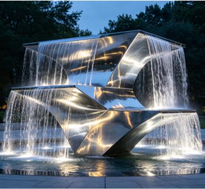 China Stainless Steel Water Feature Customized Outdoor Garden Fountain Sculpture Designed for Landscape Focal Points and Yard Enhancements for sale