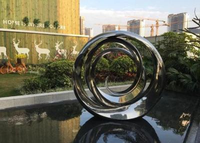China Durable Spiral Circle Stainless Steel Sculpture For Garden Pool Decoration for sale
