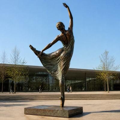 China Custom Metal Art Decor Bronze Copper Sculpture Statue Landscaping Ballerina Sculpture for sale