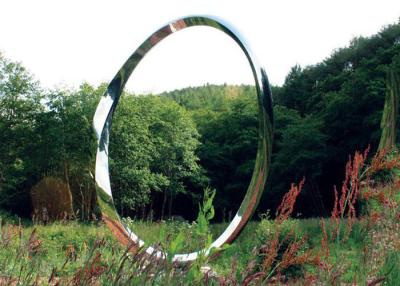 China Contemporary Stainless Steel Art Sculptures , Ring Sculpture Polished Finish for sale