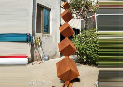 China Contemporary Design Art Metal Corten Steel Sculpture For Garden Decor for sale
