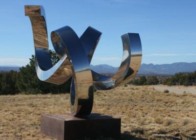 China Polished Stainless Steel Abstract Sculpture Contemporary Metal Garden Ornaments for sale