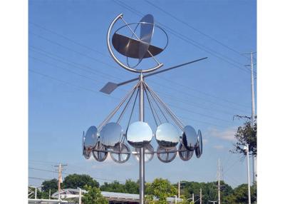 China Wind Kinetic Modern Stainless Steel Sculpture , Outdoor Steel Garden Sculpture for sale