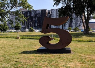 China Number 5 Garden Decor Corten Steel Sculpture For Outdoor , Corrosion Stability for sale
