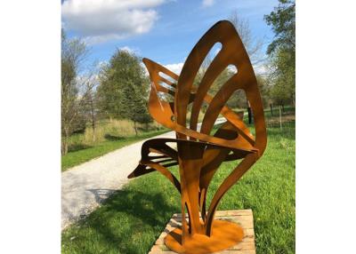 China Rusty Modern Art Metal Outdoor Sculpture Abstract Corten Steel Garden Decorative for sale