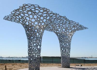 China Urban Landscape Stainless Steel Sculpture Outside Metal Tree Sculpture Matt Finish for sale