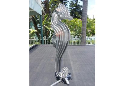 China Modern Outdoor Stainless Steel Sculpture Seahorse Sculpture Matt Finish for sale