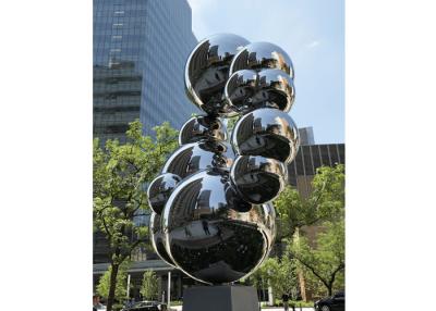 China Stainless Steel High Polished Large Garden Ball Sculpture for Urban Landscape for sale