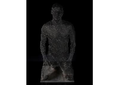 China Outdoor Decor Laser Cutting Stainless Steel Meditator Sculpture for sale