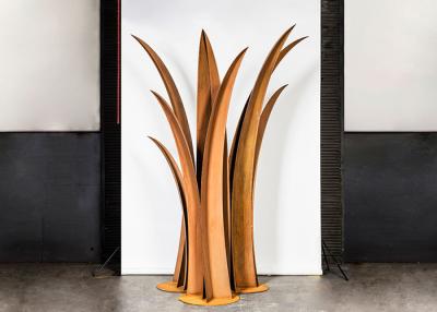 China Garden Decoration 2.8m Tall Corten Steel Reed Sculpture for sale