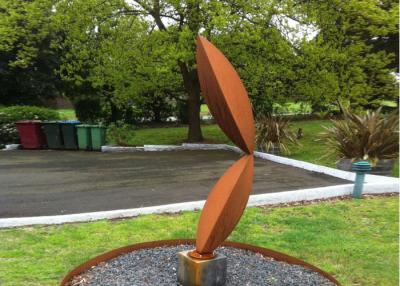 China Rusty Corten Steel Metal Cactus Sculpture For Garden for sale