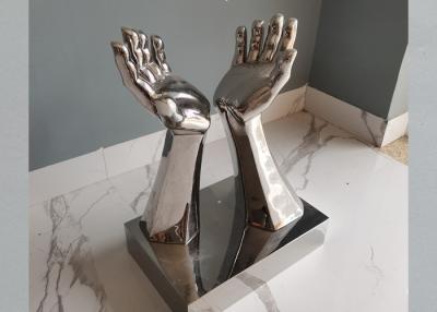 China Height 51cm Contemporary Stainless Steel Metal Hand Sculpture For Indoor Decor for sale