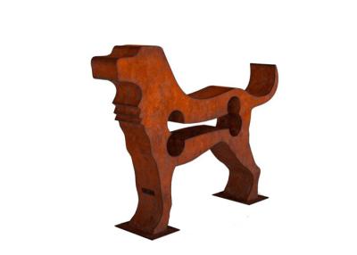 Het roestige 150cm Beeldhouwwerk van de het Staalhond van Lengtecorten voor Tuin
