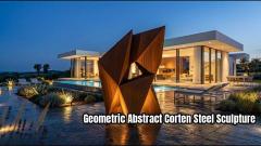 The Monolith — Geometric Abstract Corten Steel Sculpture