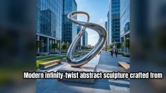 Infinity Twist Mirror Polished Stainless Steel LED Sculpture