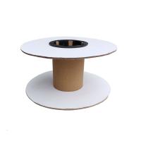 China Customized Flat Cardboard Spools Empty Kraft Paper Cable Spool For Winding for sale