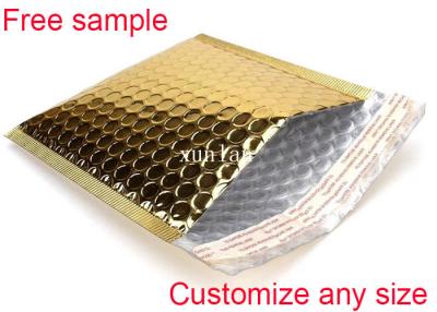 China Custom Printed Gold Self Seal Bubble Mailers , Padded Envelope Bubble Mailers Plastic for sale