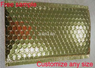 China Custom Printed Gold Self Seal Bubble Mailers , Padded Envelope Bubble Mailers Plastic for sale