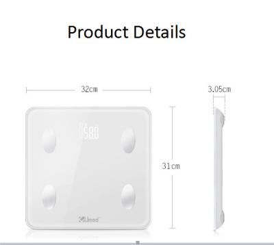 China Mobile App Android 4.0 Bluetooth Weight Scale LED Display 180kg Rate Load for sale