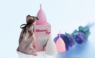 China 20Ml Reusable Silicone Soft Menstrual Period Cup Female Hygiene Pink White Purple for sale