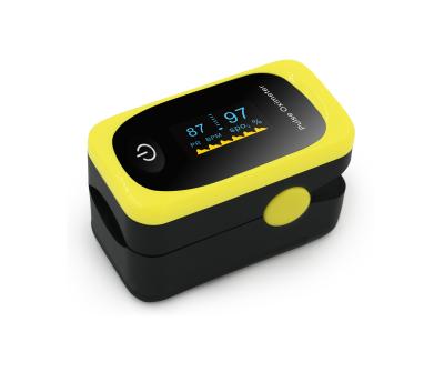China Purple Yellow Finger Pulse Oximeter  LED display Automatically Power Off for sale