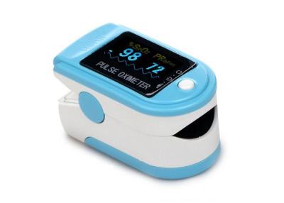 China Plastic Light Blue Potable Fingertip Digital Pulse Oximeter With Alarm DC 3.0V for sale
