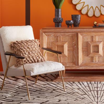 China Living Room Ingmar Lounge Chair , Modern Furniture Chairs With Champagne Gold Foot for sale