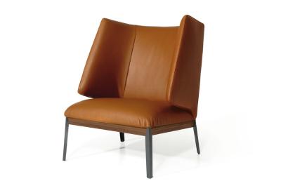 Poltrona dell'abbraccio di Giorgetti Arflex/piccola poltrona di cuoio della parte posteriore di livello di Brown