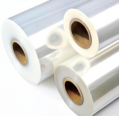 China 24mic Glossy Cold Laminating Film BOPP Pressure Sensitive Acrylic Adhesive Coated Paper Laminate Film Roll for Label  Industry for sale