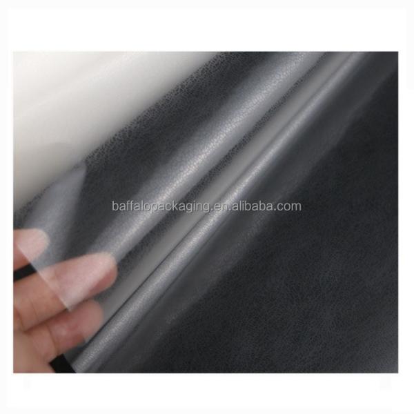 Quality 26 Micron Adhesive Coated Leather Texture Embossing BOPP Thermal Lamination Film for High End Paper Bags Boxes Photo Albums for sale