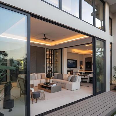 China Heavy Duty Garden Aluminum Sliding Door Glass Aluminium Bifold Patio Doors For Outdoor for sale