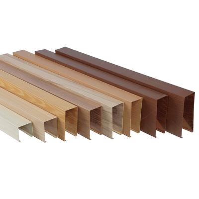 China Custom Aluminium Strip Ceiling U Shaped Thin Aluminum Strips Fire Retardant for sale