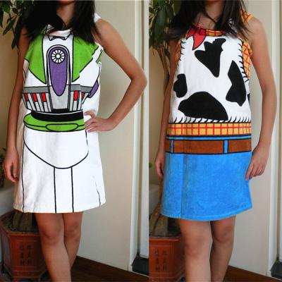 China Children Wearable Customized Cotton Cartoon Beach Towel Bath Towel Bathrobe Wholesale for sale