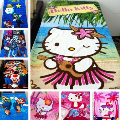 China 100% cotton velour custom design reactive printed beach towel for sale