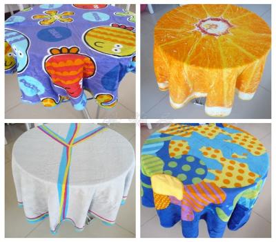 China Round Circle Beach Towel 100% cotton yarn dyed and front side reactive print Beach towel for sale