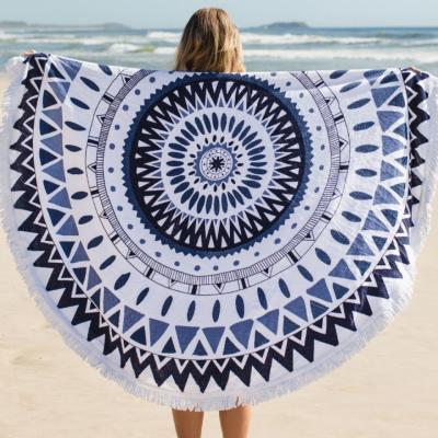China Round Circle Beach Towel Microfiber Round Printed Tassel Beach Towel Cheap Beach Towel for sale
