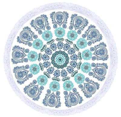 China Small Quantity custom size custom design round beach towel brand summer large round towel for sale