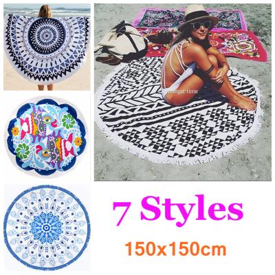 China China Factory1Pc Round Beach Towel with tassel wholesale round beach towel with low price for sale